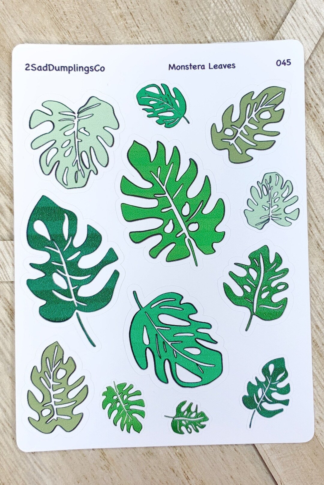 Monstera Leaf Stickers / Tropical Leaf Stickers / Palm Leaf Art ...