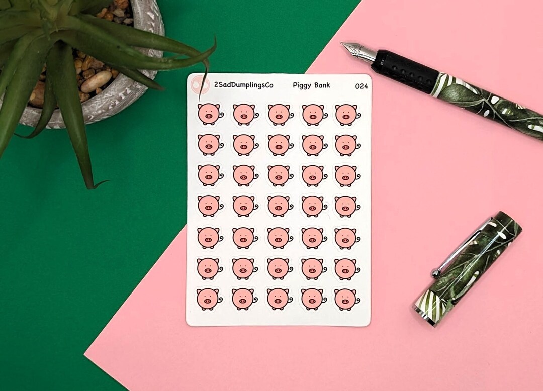 Piggy Bank Stickers / Cute Payday Icons for Planners and Bujo / Small ...