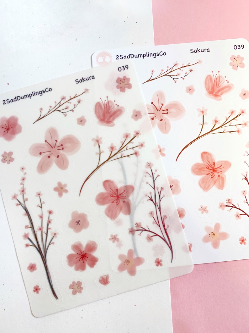 Sakura Stickers / Japanese Cherry Blossom / Watercolor Flower Sticker ...