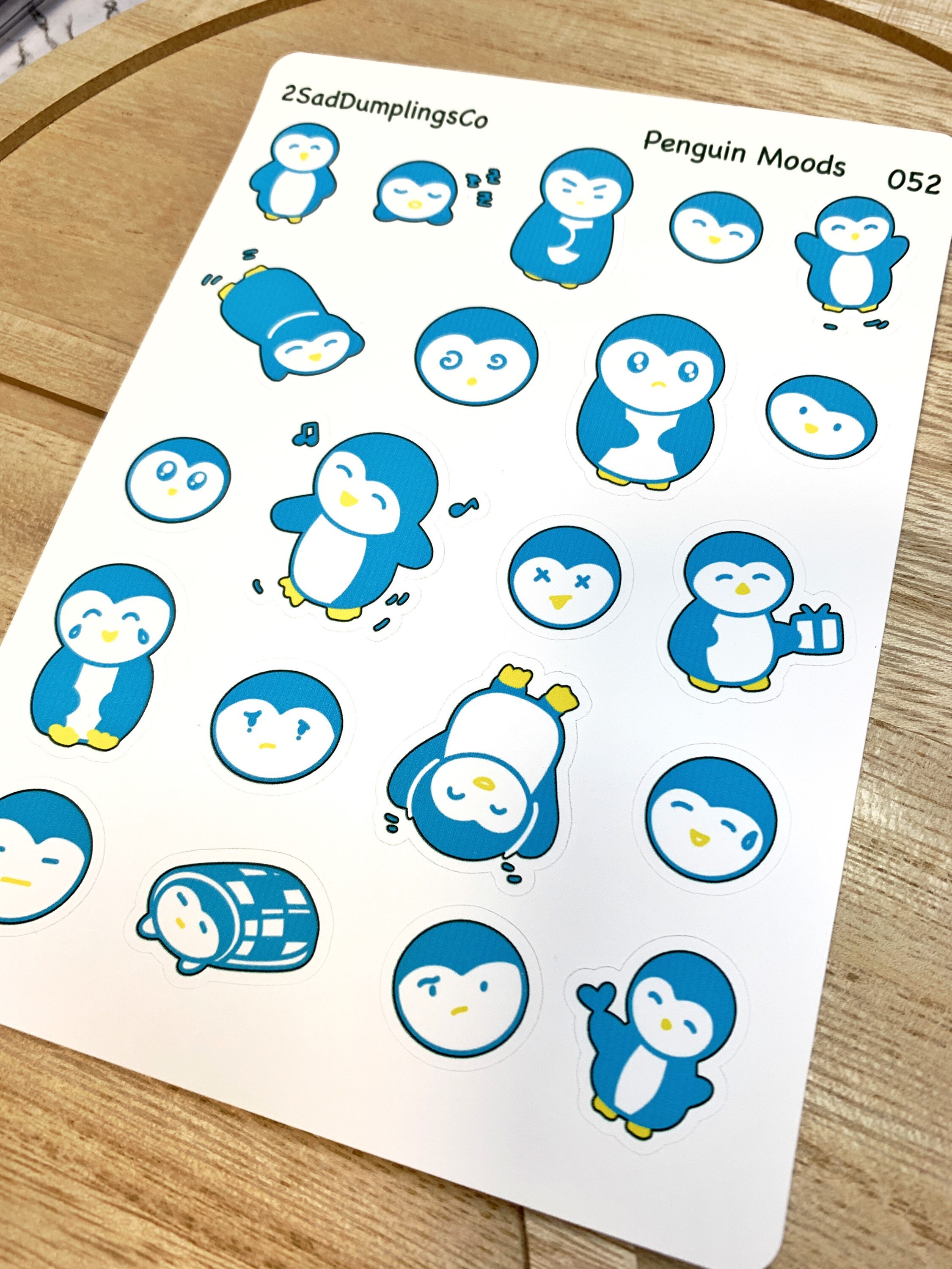 Cute Penguin Stickers for Journaling Moody Penguin Art - Etsy