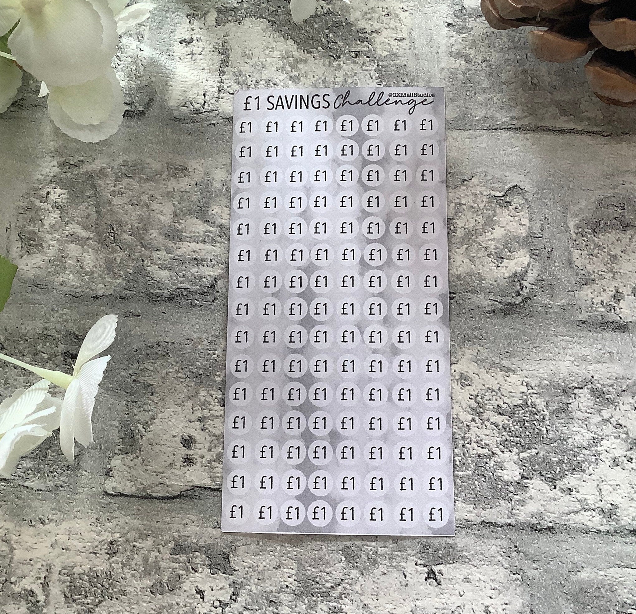 One Pound Cash Savings Challenge Tracker Money Cash - Etsy UK