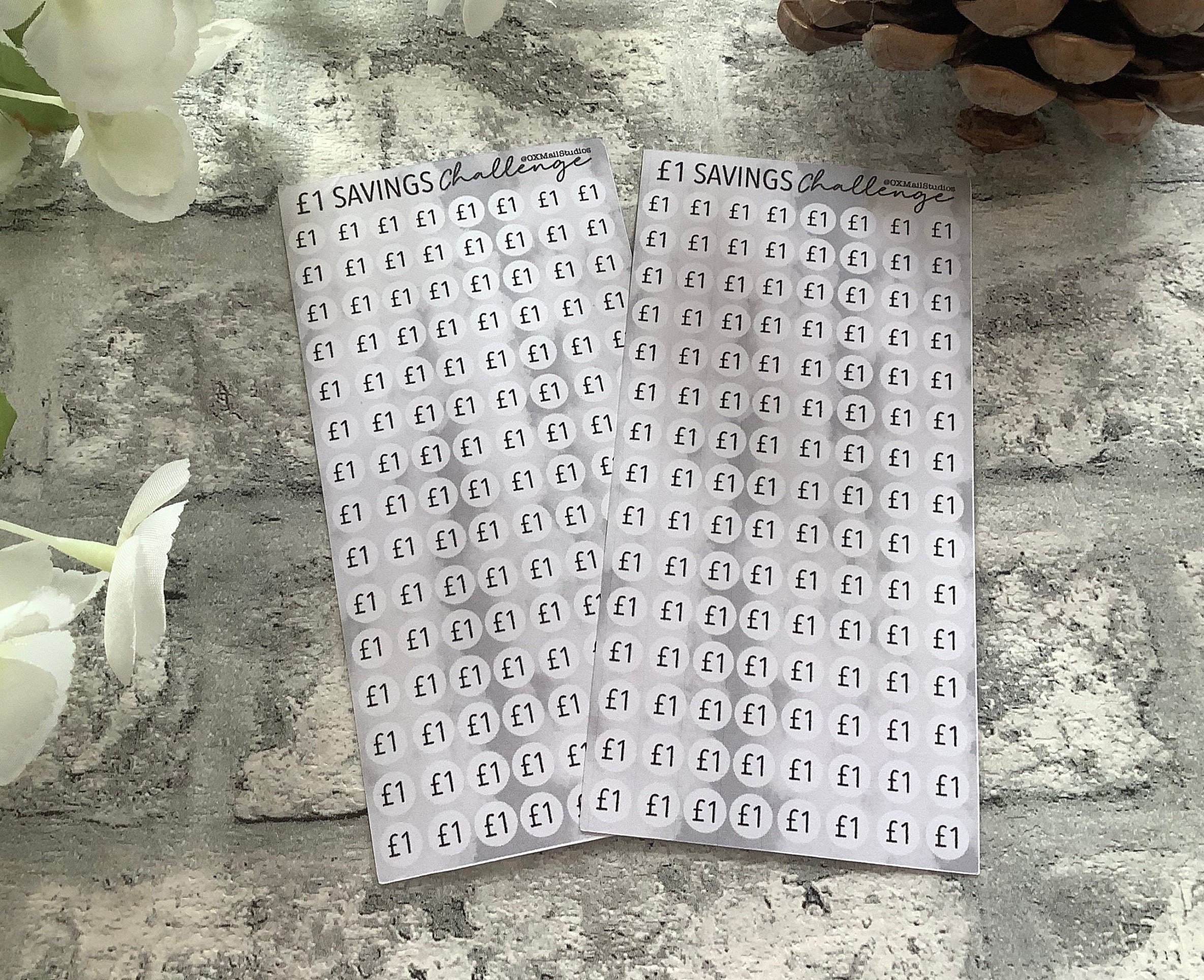 One Pound Cash Savings Challenge Tracker Money Cash - Etsy