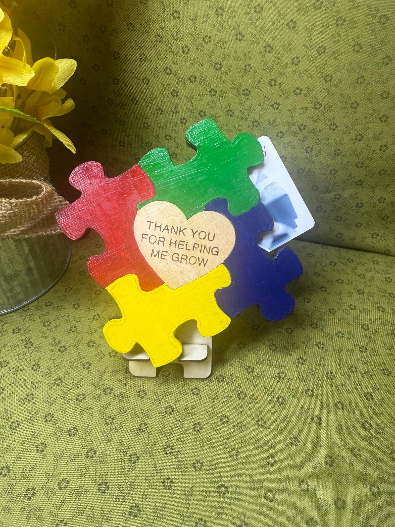 Laser Engraved Teacher Gift Puzzle Gift Card Holder, Appreciation Gift ...