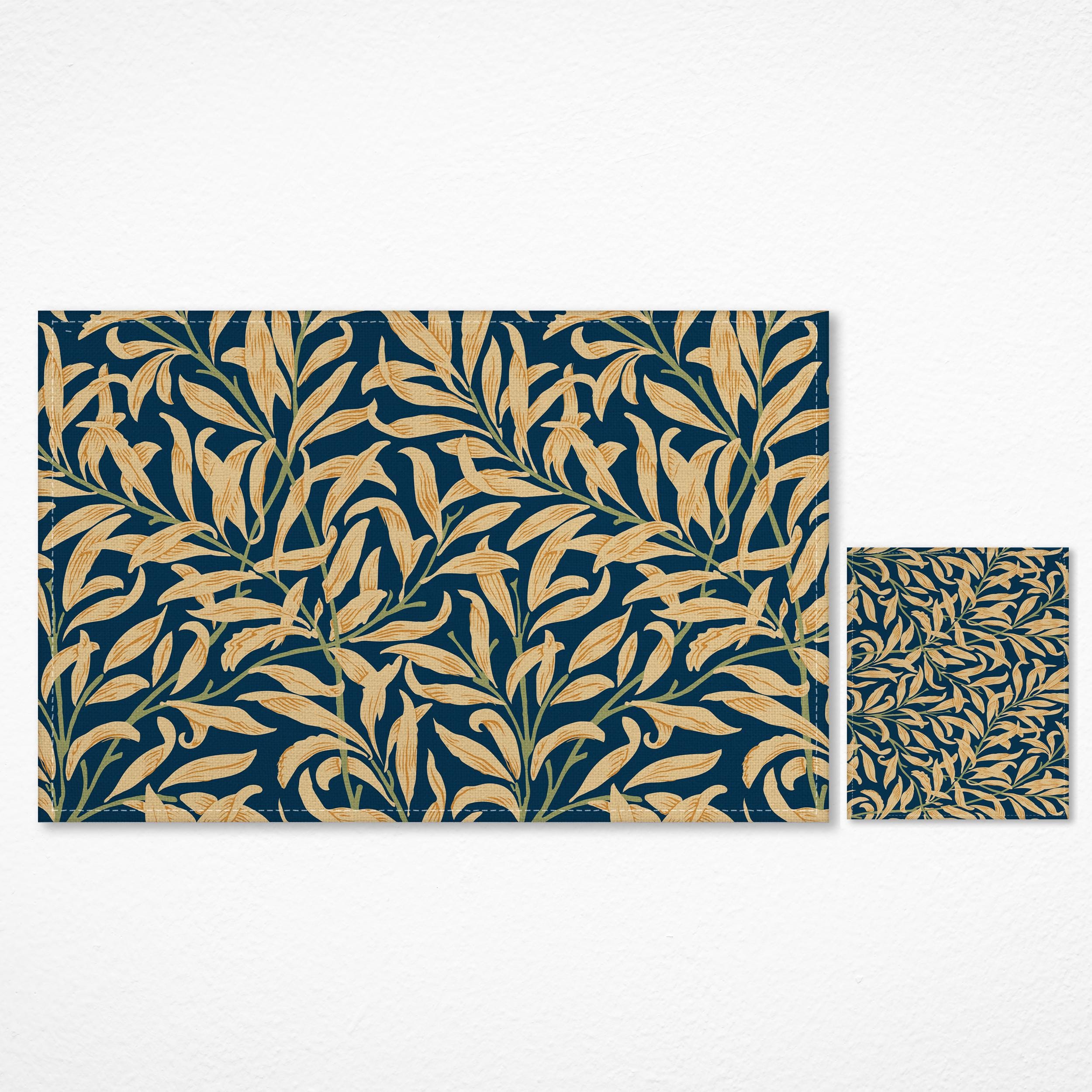 Willow Bough Placemat & Coaster Set - William Morris Pattern Cloth ...
