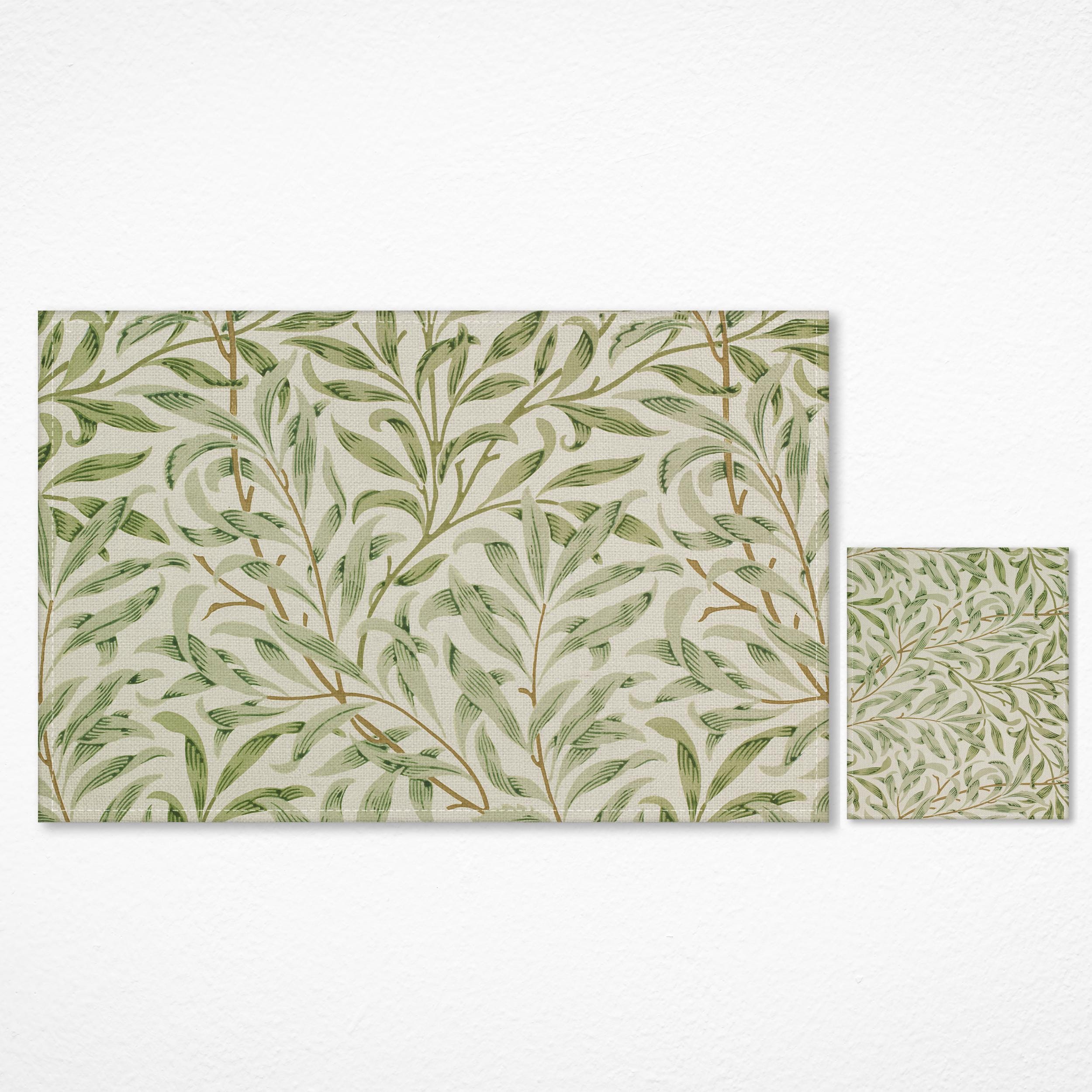Willow Bough Placemat & Coaster Set - William Morris Pattern Cloth ...