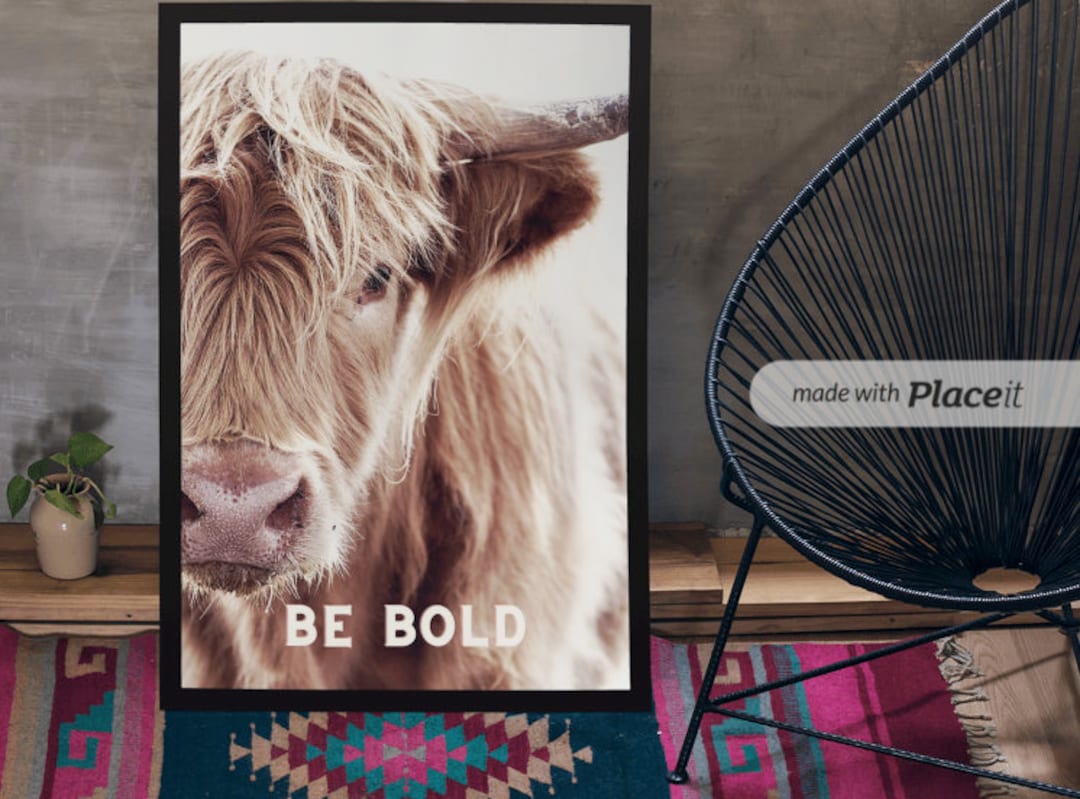 Be Bold Cow PRINTABLE Artwork, Downloadable Prints, PRINTABLE Wall Art ...