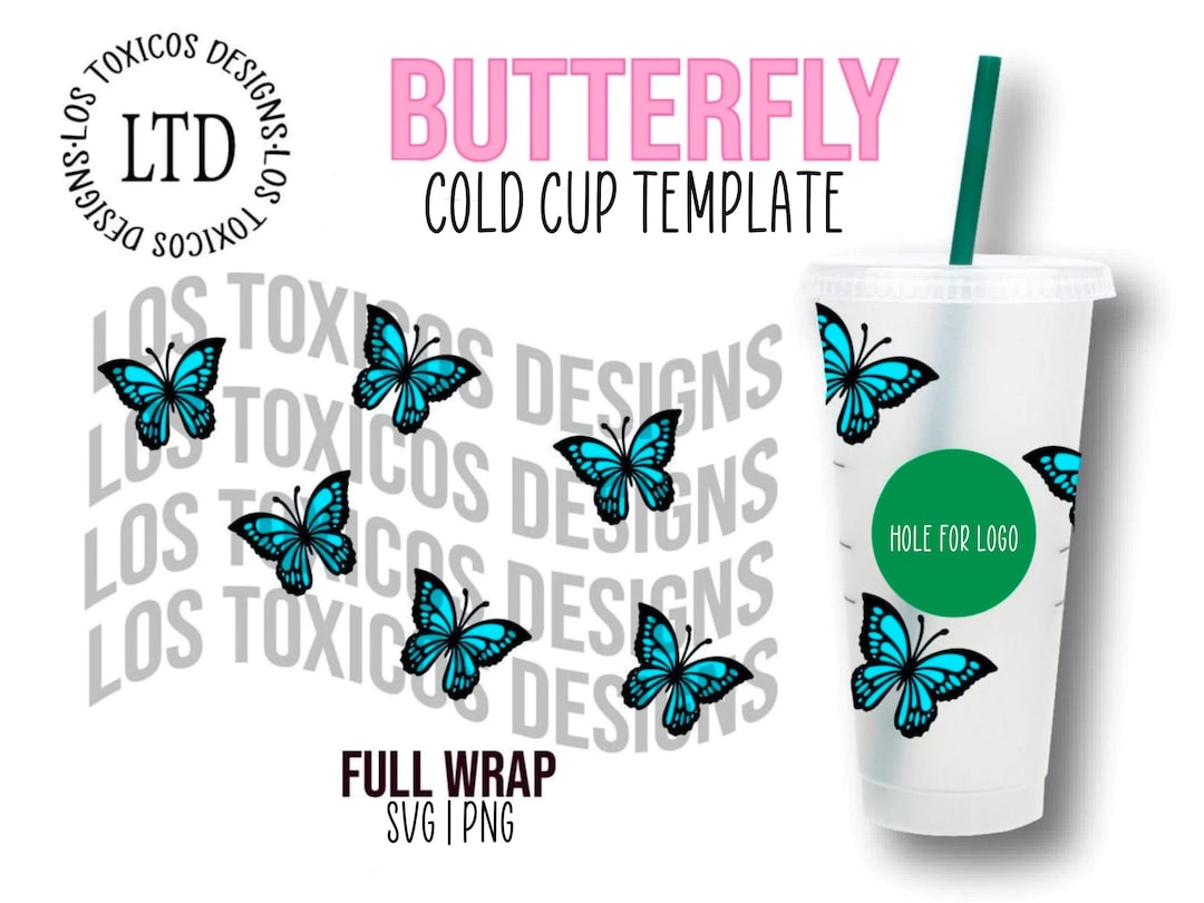 Butterfly Cold Cup Full Wrap - Etsy