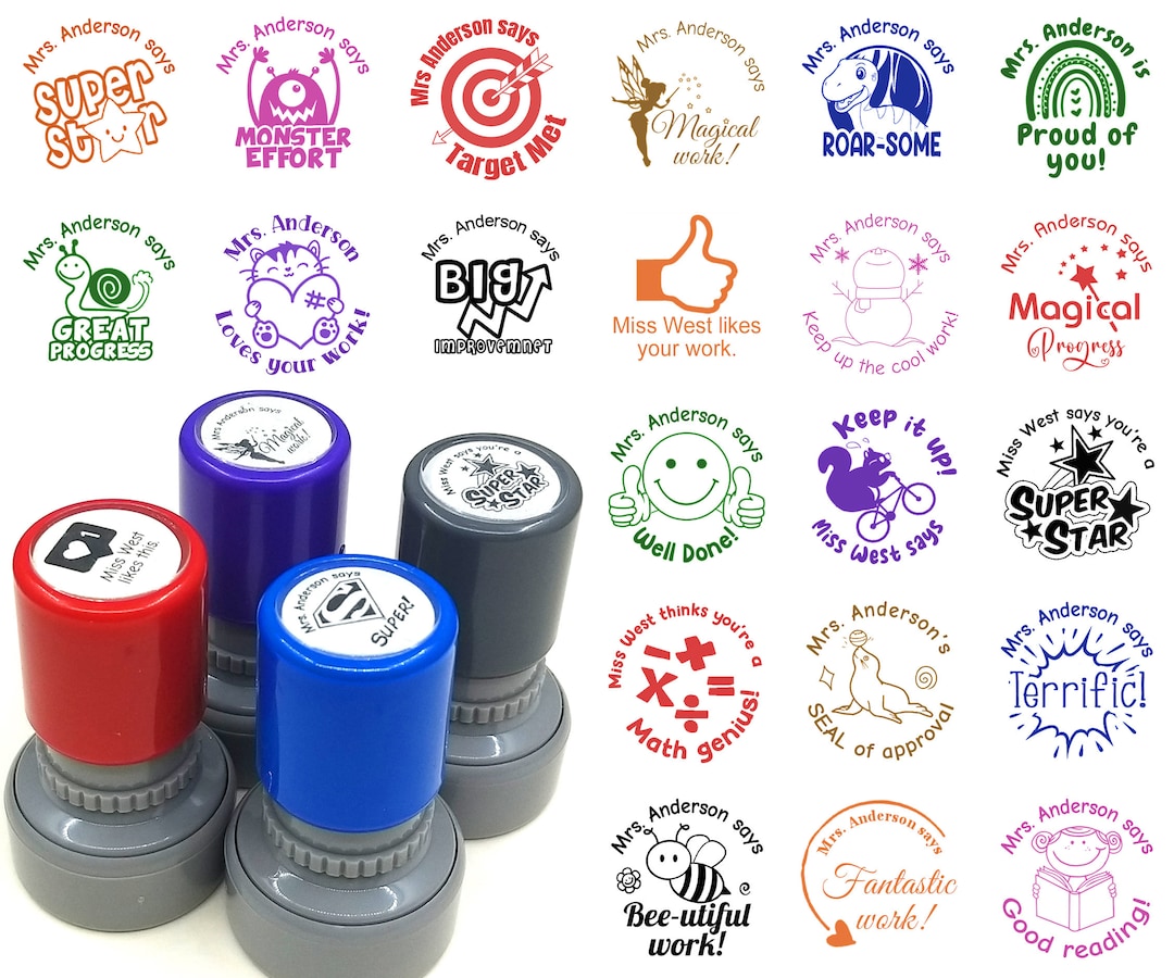 Custom teacher stamp, Unique design Teacher stamp. 64 design. You pick ...