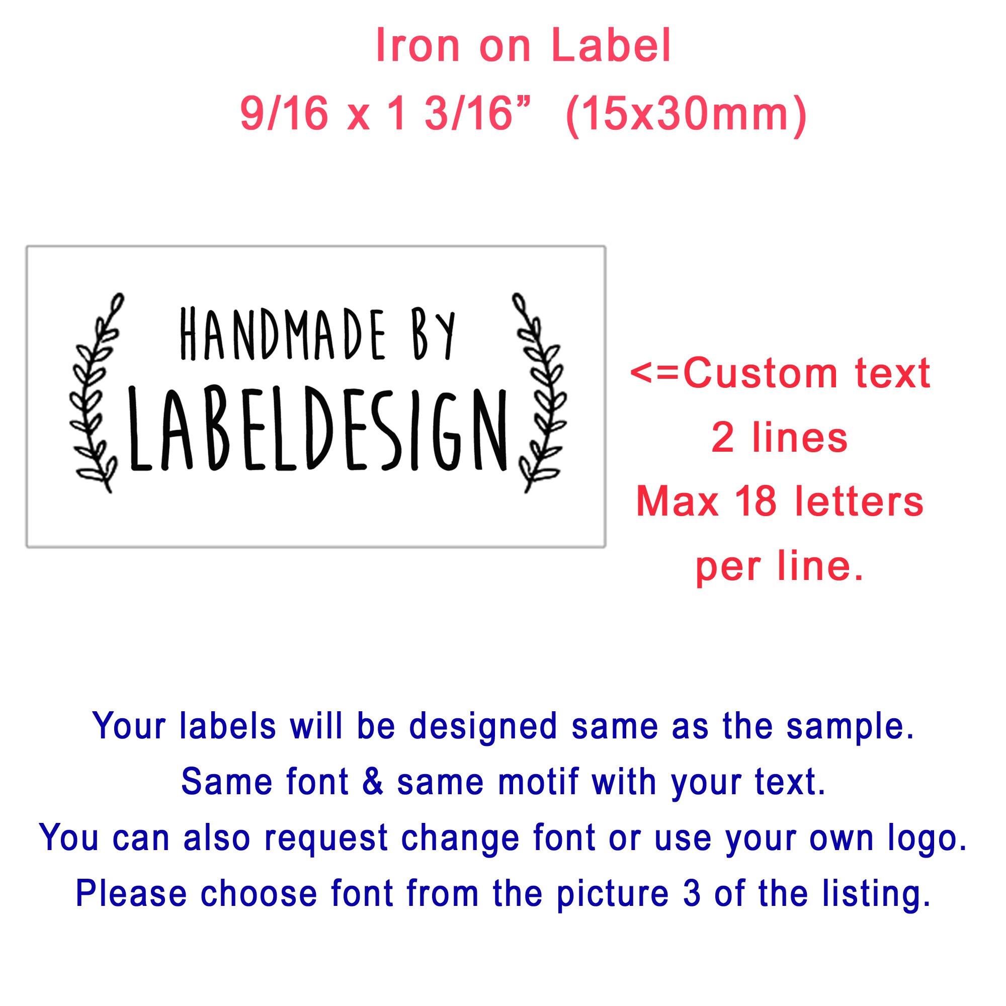 100-1000 Pcs Iron on Labels Custom Clothing Fabric Label - Etsy