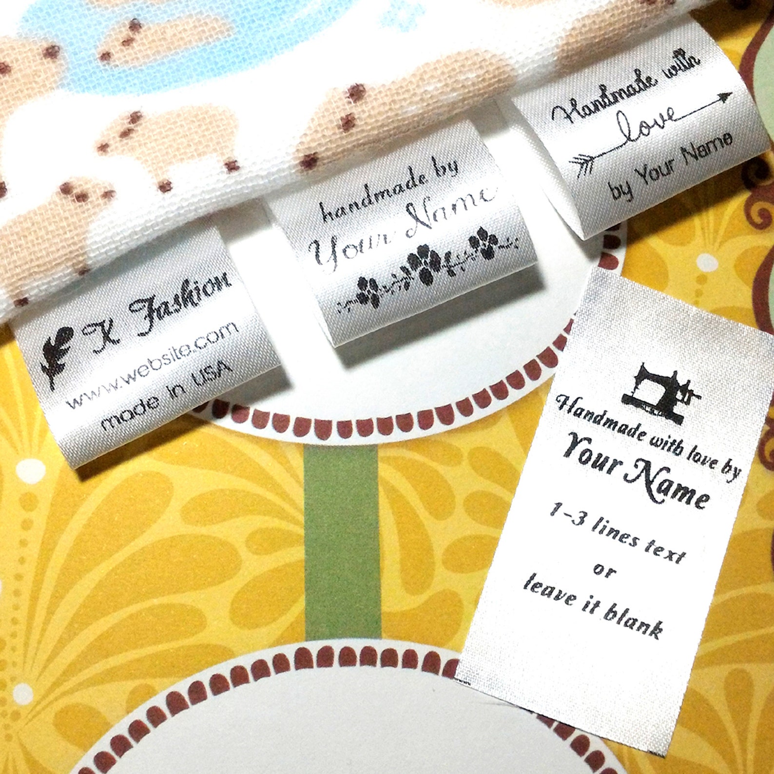 100-1000 Pcs Custom Fabric Label Sew on Label Folding Sewing | Etsy