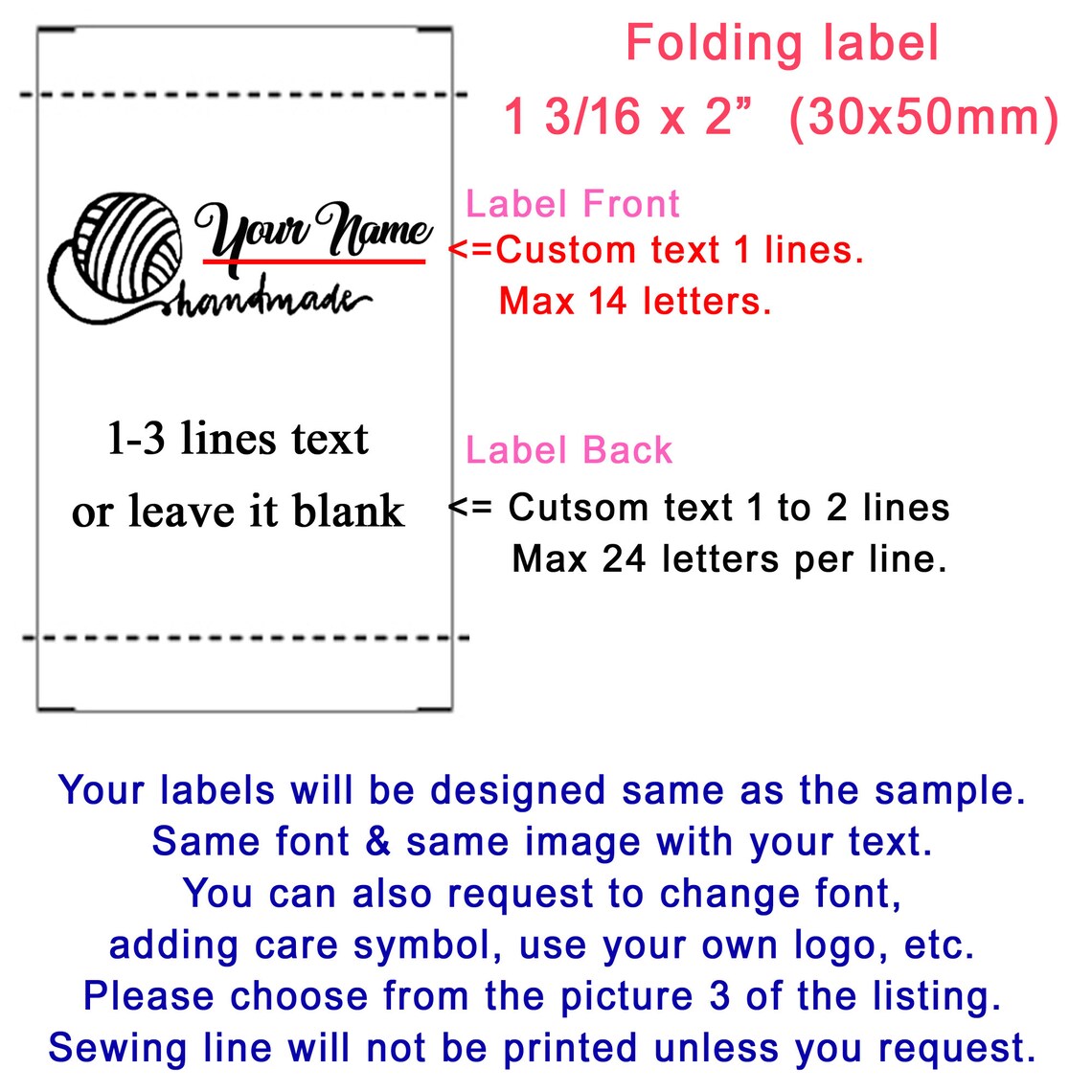 100pcs Personalized Fabric Label Custom Logo Clothing Label - Etsy