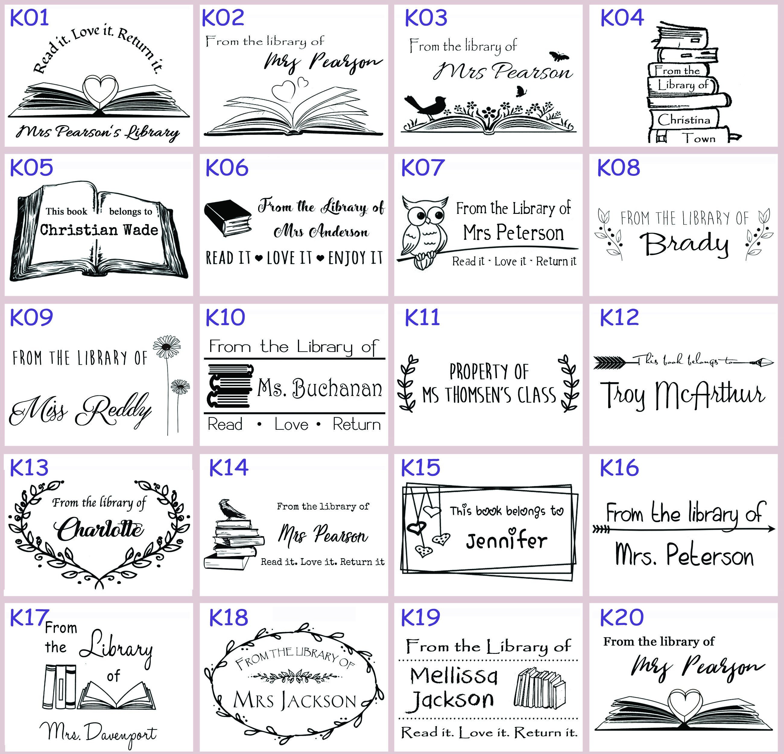 Library Stamp From the Library of Stamp Custom Self Inking - Etsy