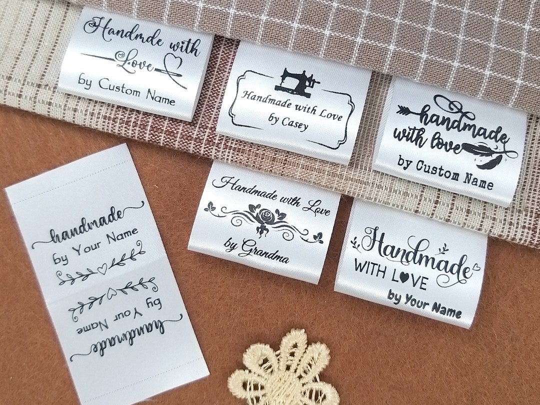 PREDESIGNED Custom Sewing Label Personalized LOGO Fabric Clothing Tag ...