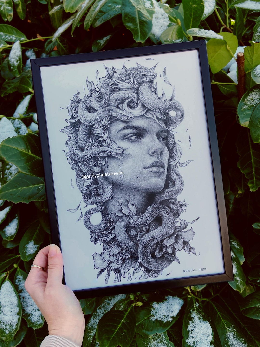 A4 ART PRINT - Medusa Graphite Portrait, Ancient Greek Mythology ...