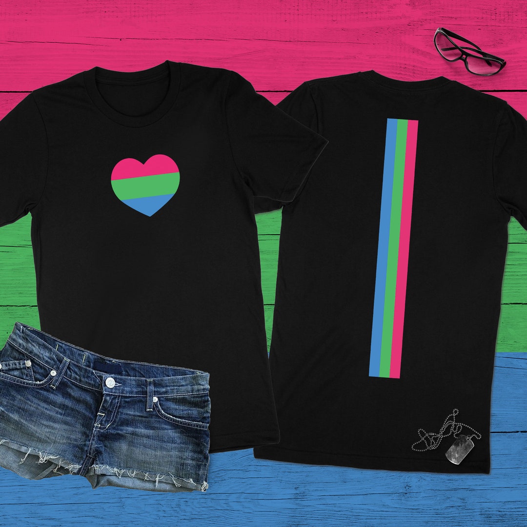 Poly Heart Pride Flag Unisex Jersey T-shirt, Poly Pride Tee, Soft ...