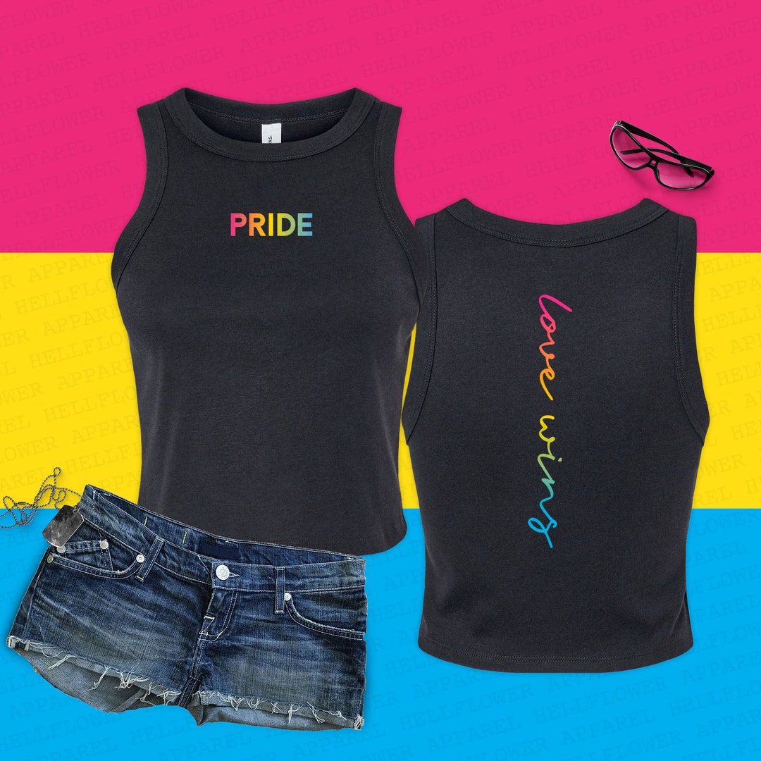 Pan Pride Micro Rib Racer Tank, Love is Love Racerback Tank, Soft ...