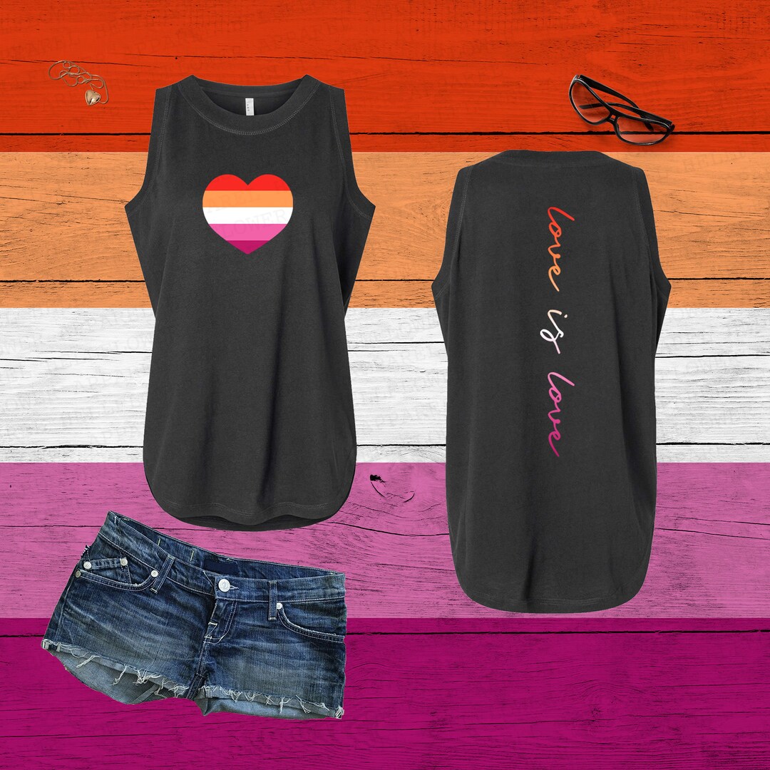 Lesbian Pride Heart Tank Top, Relaxed Fit, LGBT Flag Love Wins - Etsy