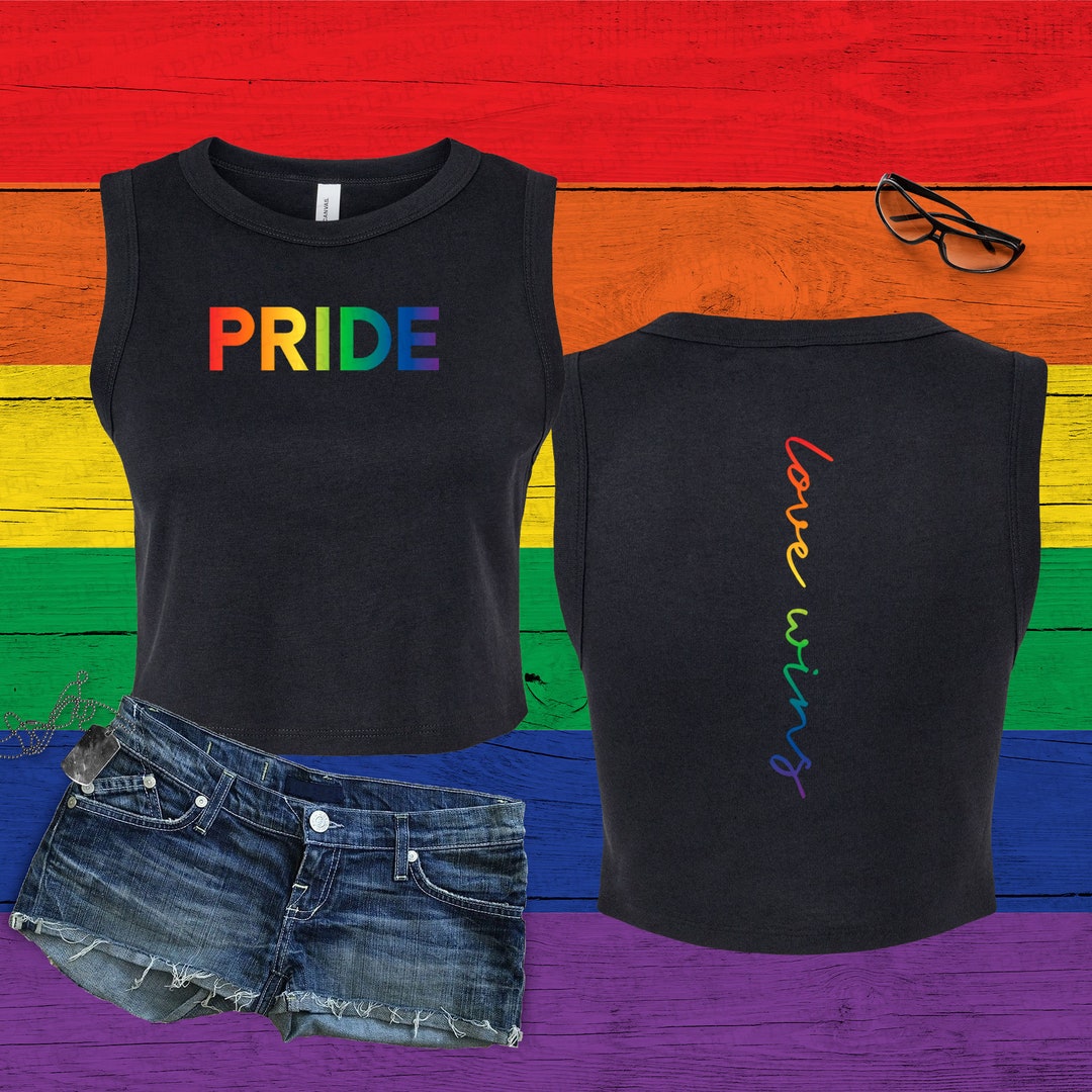 Pride Muscle Crop Tank, Gay Love Wins, LGBTQ Stretch-fit Baby Tee - Etsy