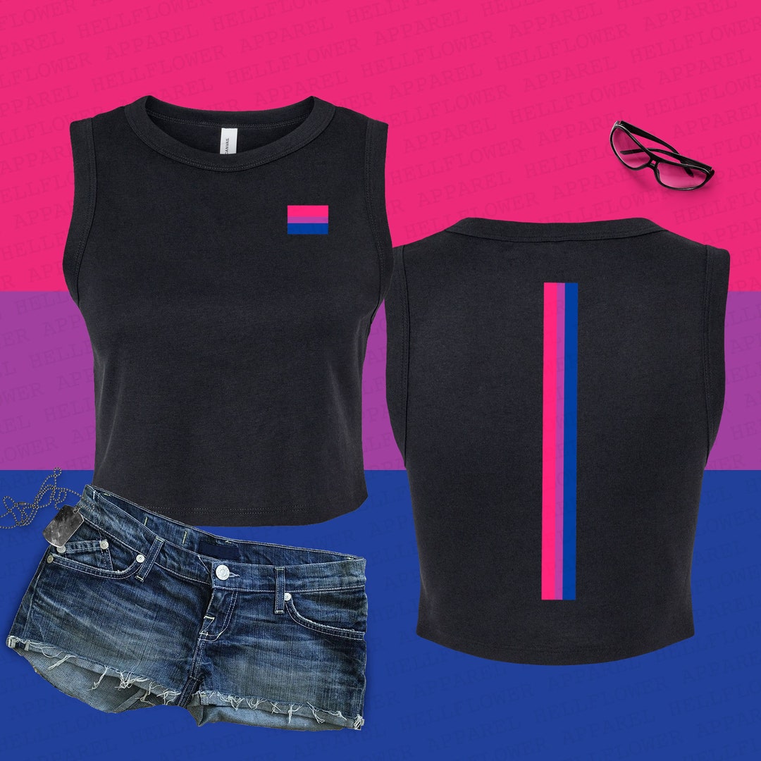 Bi Pride Flag Micro Rib Crop Muscle Tank, Love is Love Muscle Tank ...
