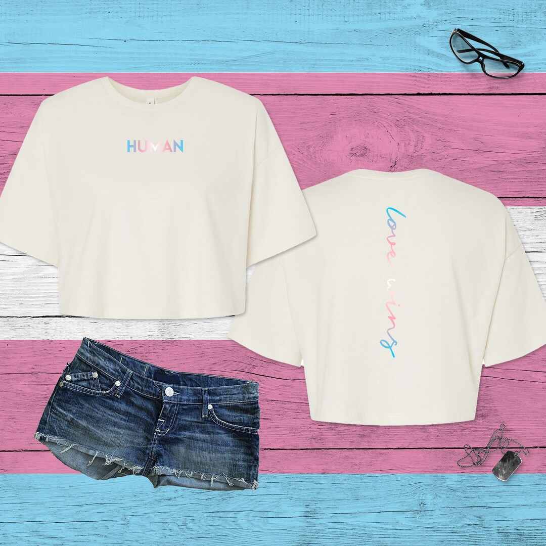 Camiseta corta de jersey humano transgénero, Camiseta corta de algodón ...