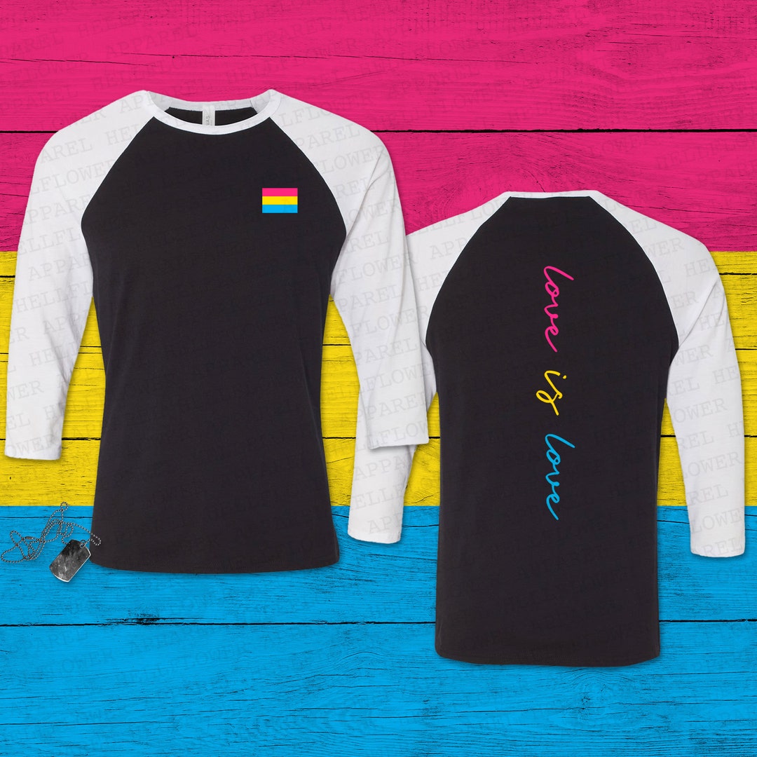 Pan Pride Flag Unisex Raglan Baseball Tee, Pansexual Love is Love ...