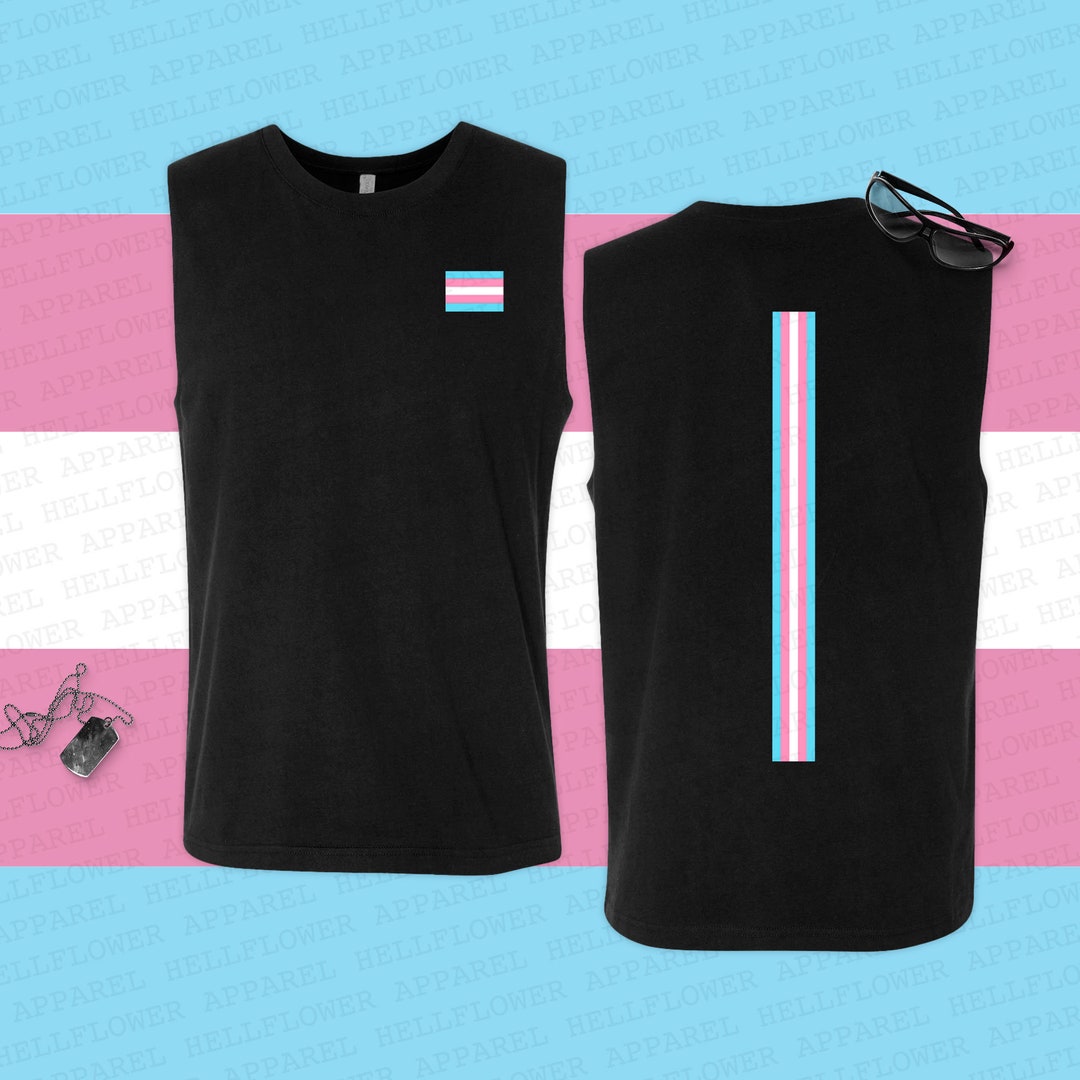 Trans Pride Flag Unisex Muscle Tank Top, Light-weight Soft Muscle Tank ...
