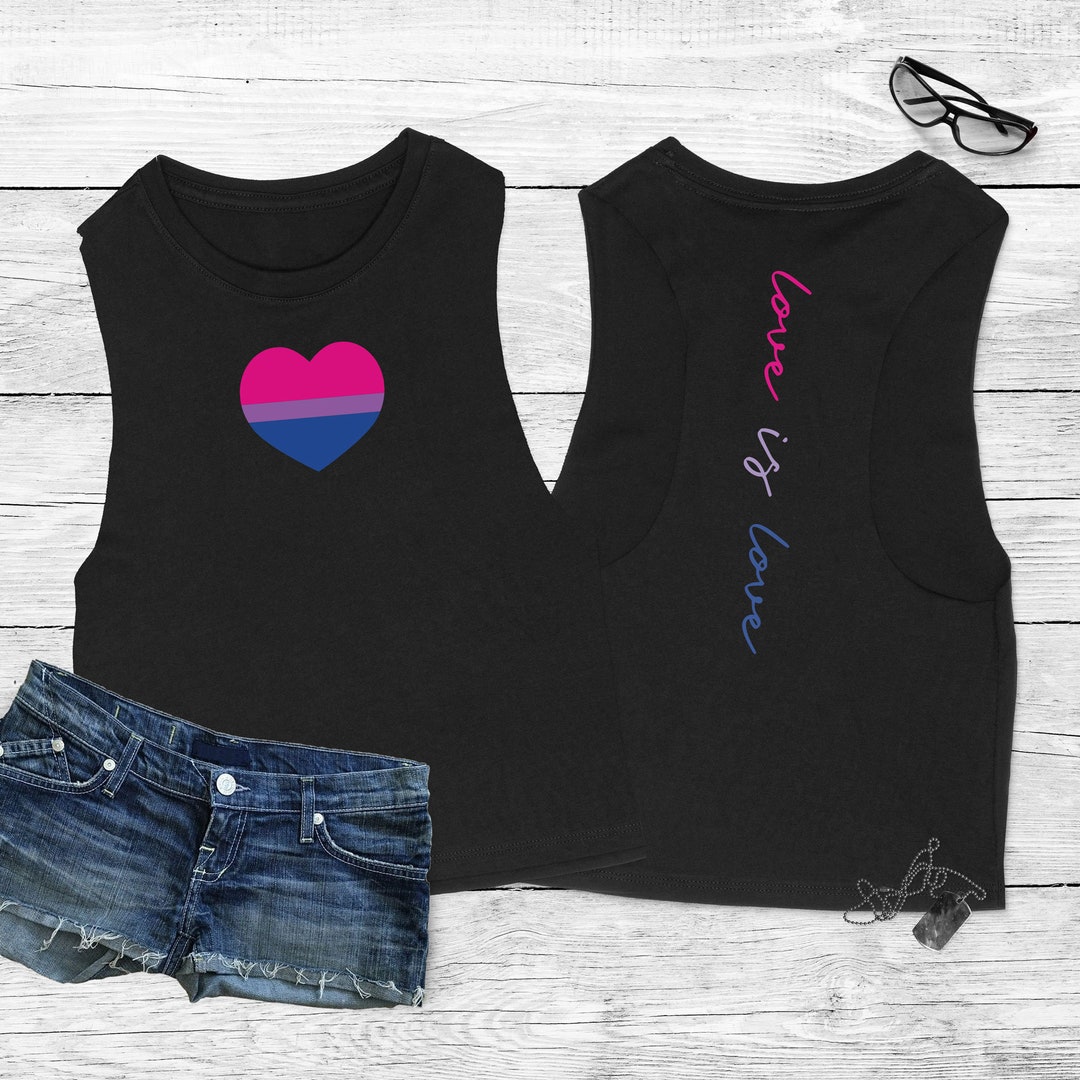 LGBT Crop Tank Top, Love is Love Crop Tank Top, Bisexual Crop Tank ...