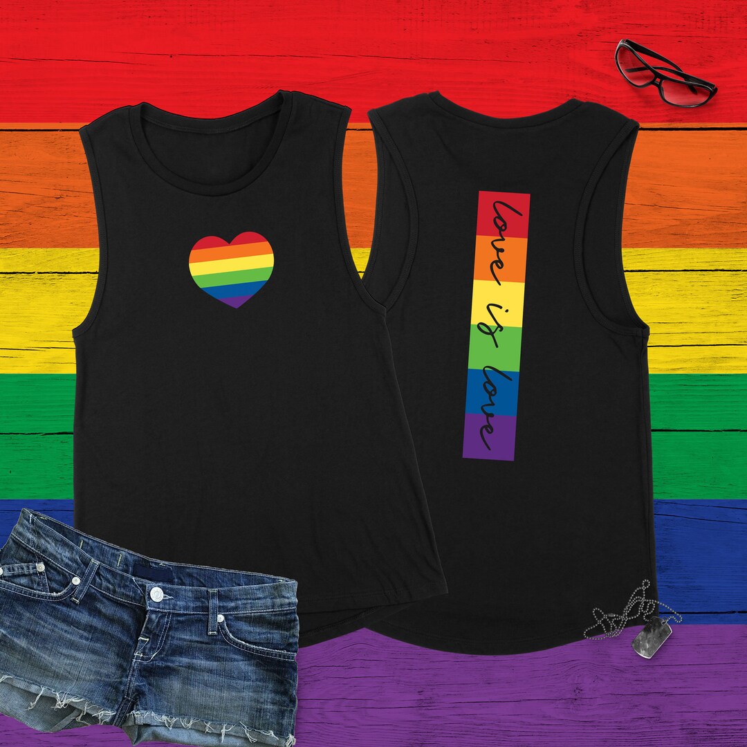Gay Pride Flag Muscle Tank Top, Gay Pride, Love is Love Tank, Rainbow ...