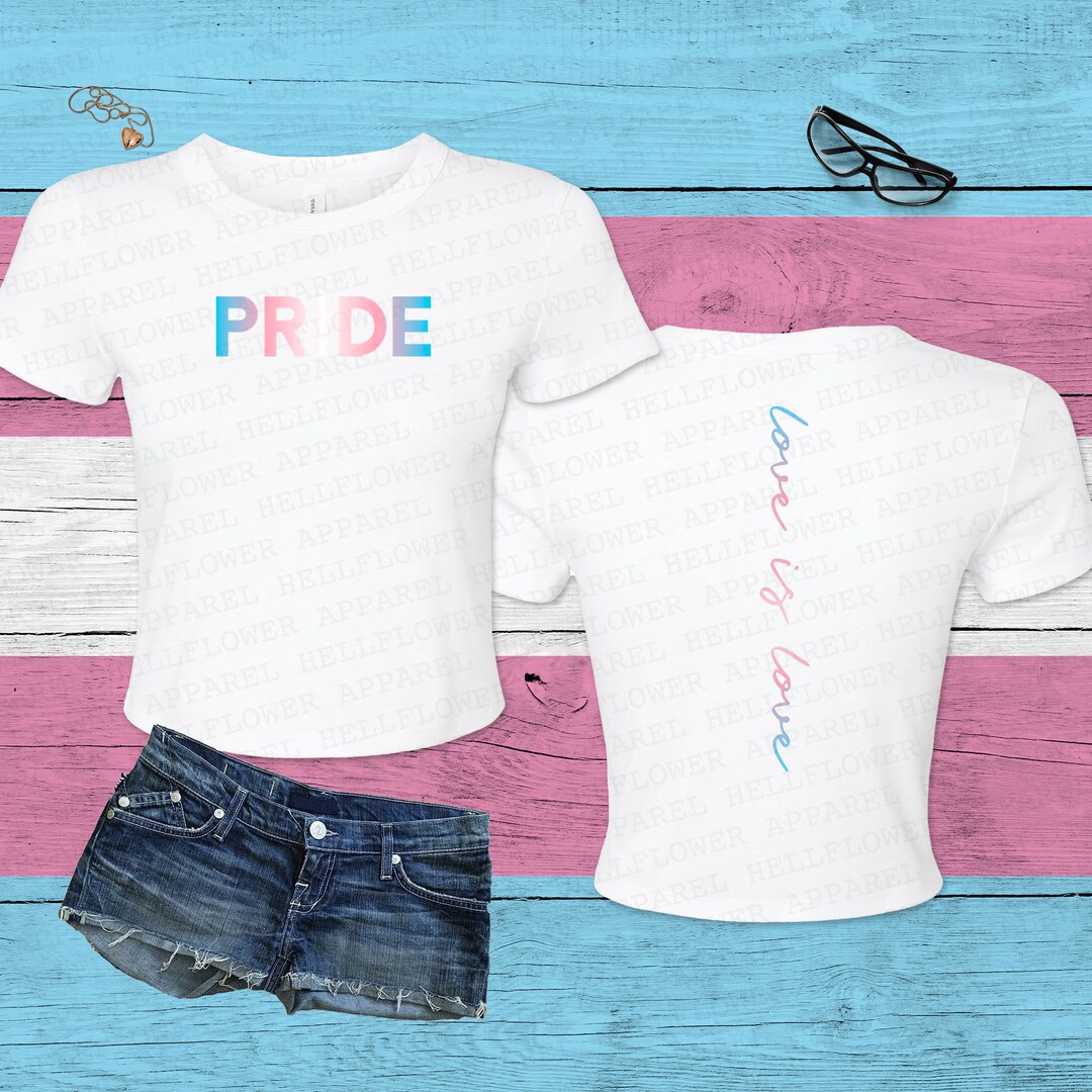 Transgender Pride Micro Rib Baby Tee, Love Wins Aesthetic, Y2K Love is ...