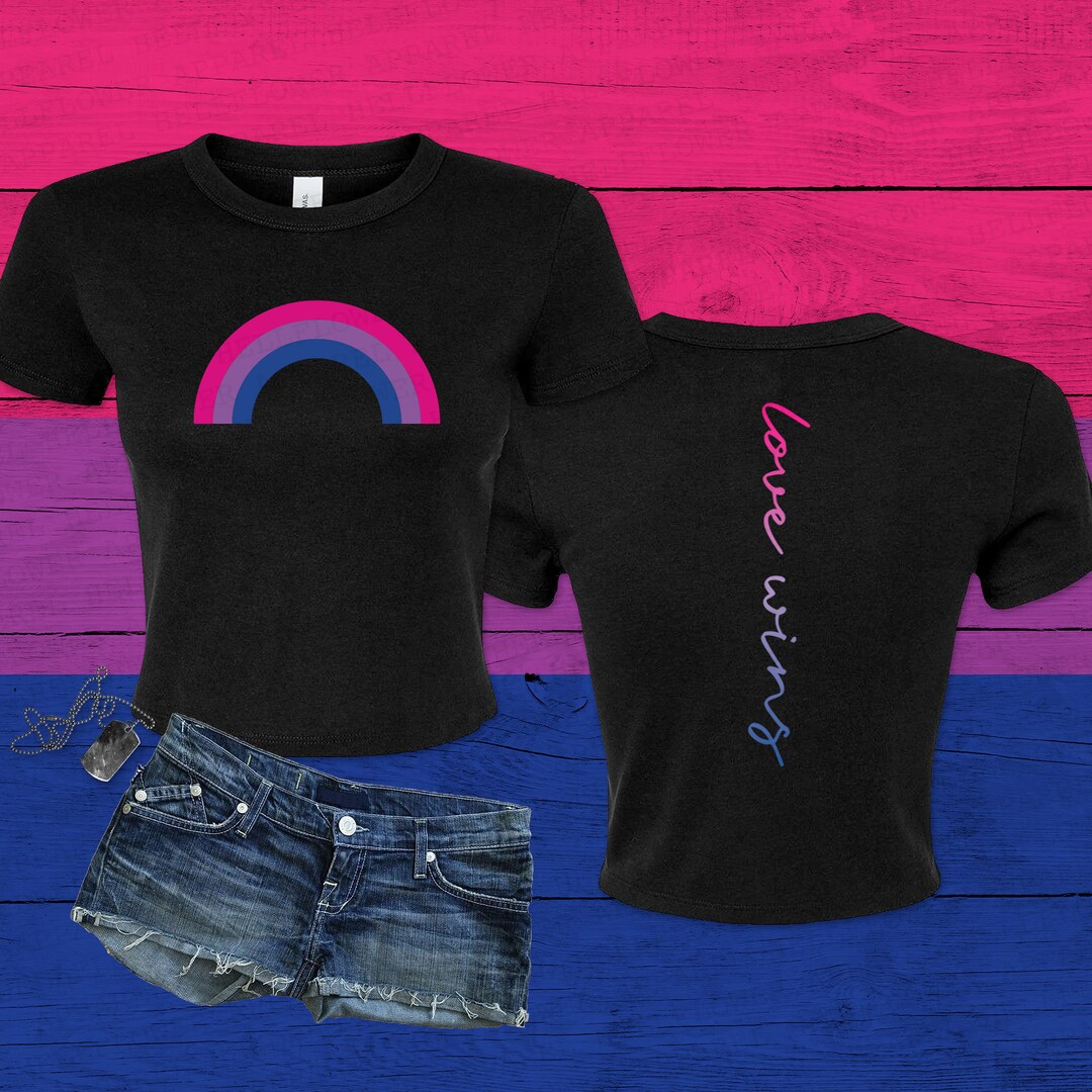 LGBT Rainbow Pride Micro Rib Baby Tee, Bisexual Love Wins Soft Stretch ...