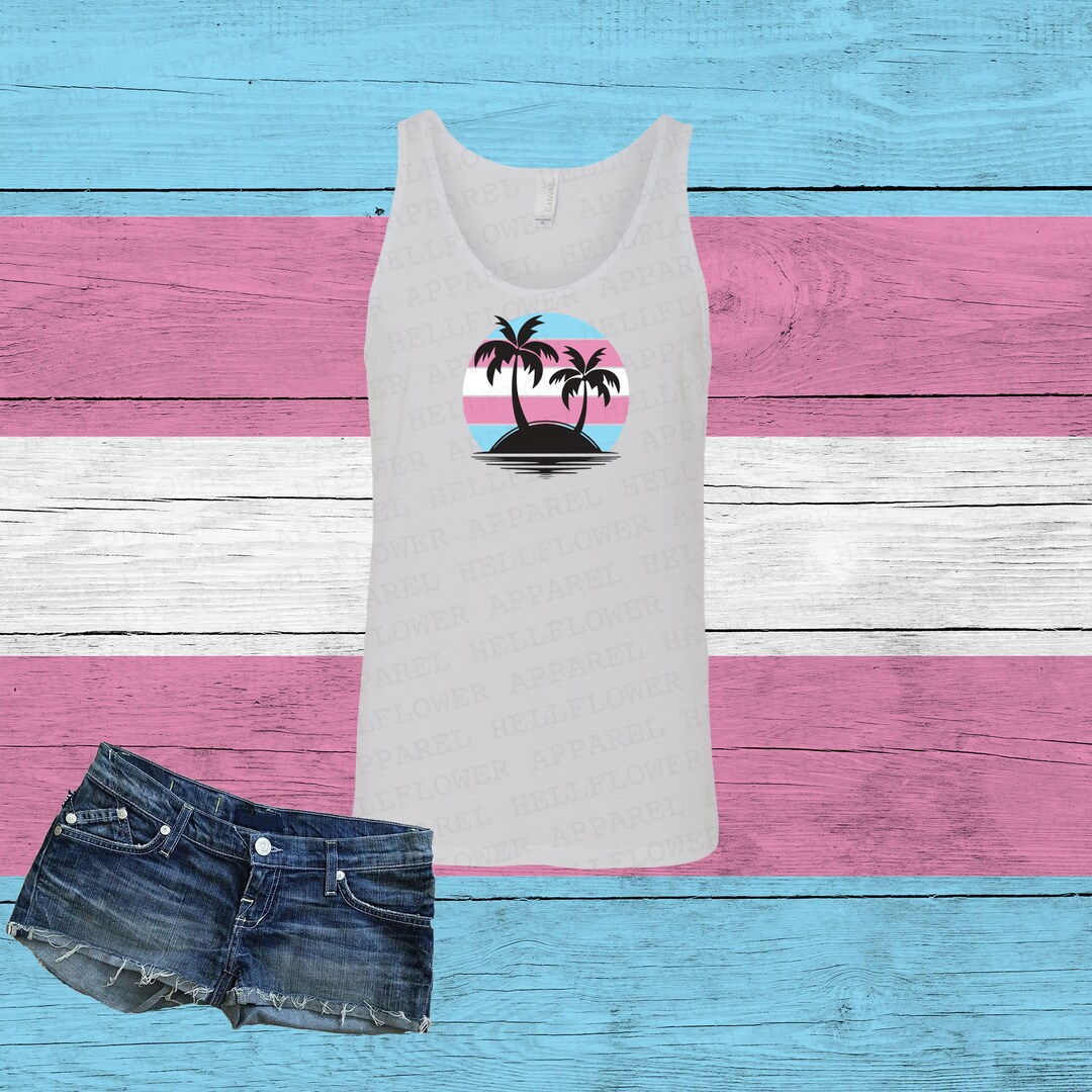 Trans Sunset Beach Love Wins Jersey Tank, Summer Love is Love Tank Top ...