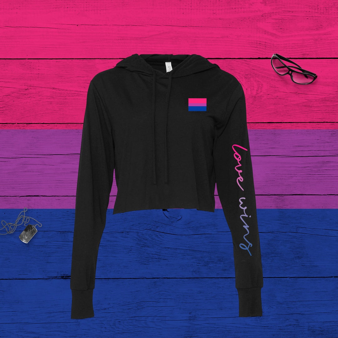 Bisexual Pride Flag Crop Hoodie, Love Wins Pullover, LGBT Rainbow Thin ...