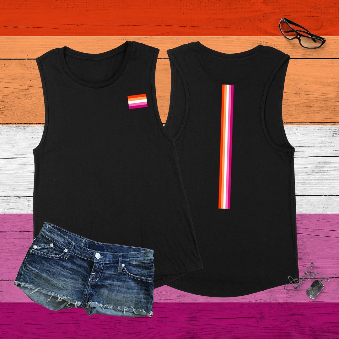 Lesbian Pride Flag Muscle Tank, Women's LGBT Summer Parade Shirt - Etsy
