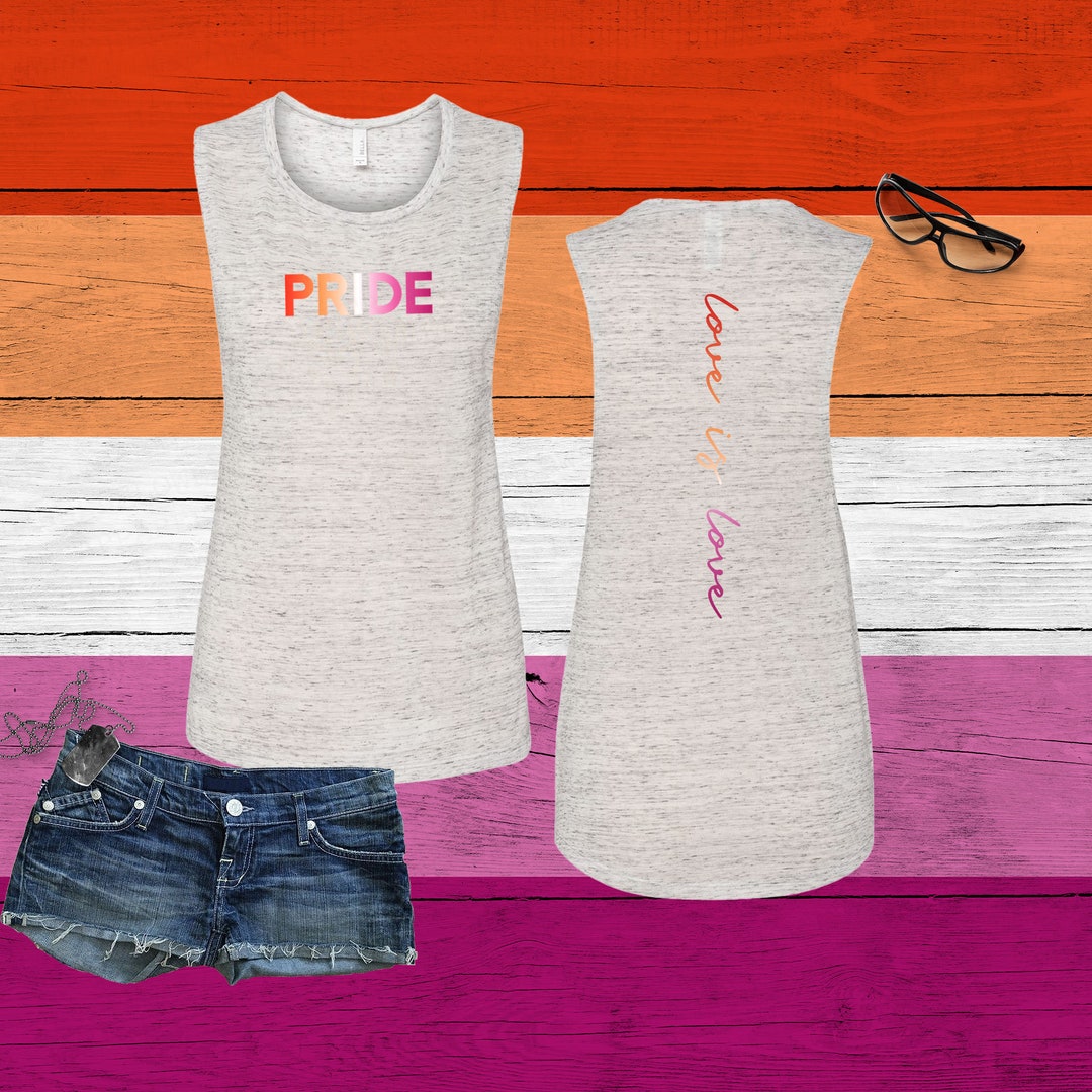 Lesbian Pride Marble Muscle Tank, Women's Love Wins LGBT Flowy Top - Etsy