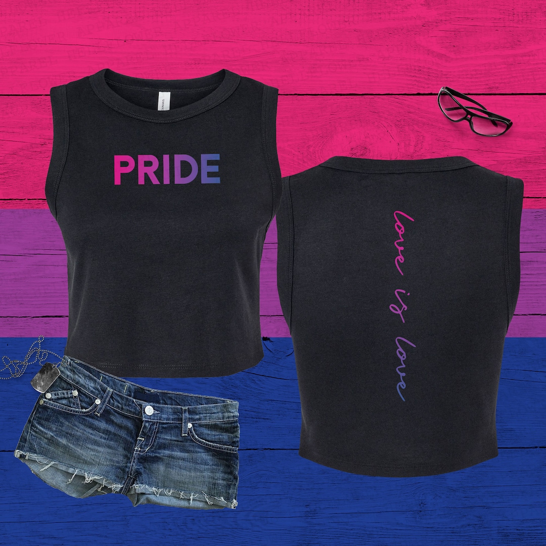 Bi Pride Love Wins Micro Rib Crop Muscle Tank, Women's LGBT Pride ...