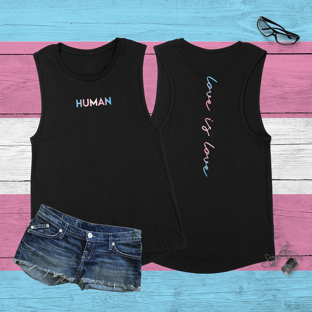 Transgender Human Muscle Tank Top, Love Wins, Pride Month Parade Top - Etsy