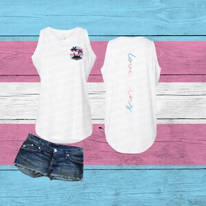 Transgender Tropical Beach Relaxed Fine Jersey Tank, Women's Trans ...