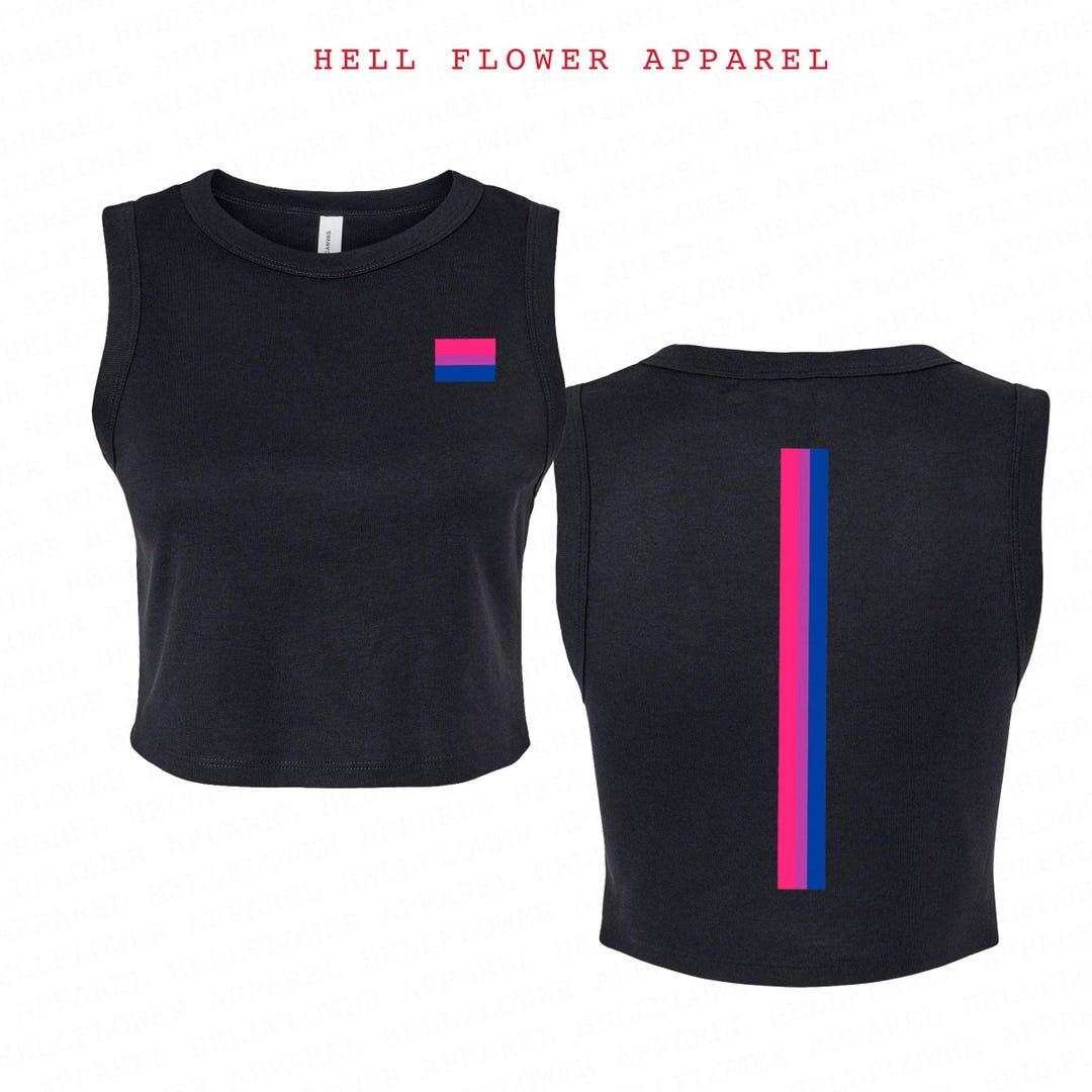 Bi Pride Flag Micro Rib Crop Muscle Tank, Love is Love Muscle Tank ...