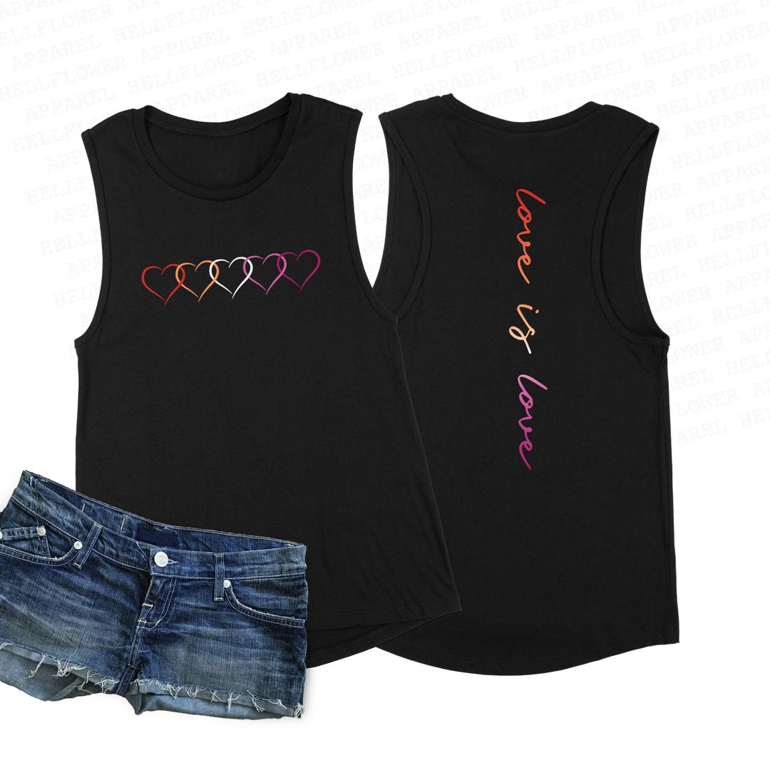 Lesbian Pride Muscle Tank, Love Wins, LGBT Pride Hearts Parade ...