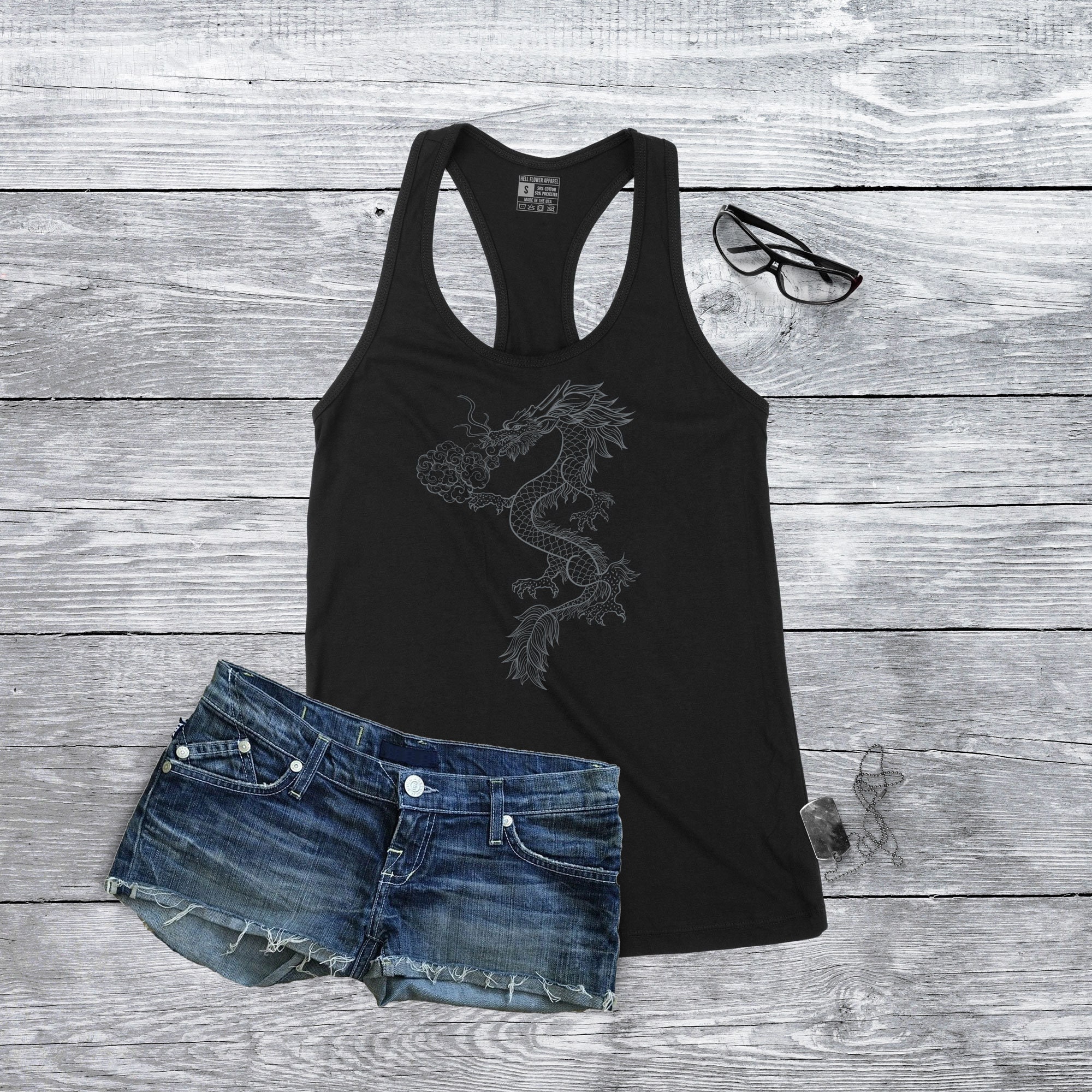 Dragon Aesthetic Racerback Jersey Tank Top Dragon Tank Top | Etsy