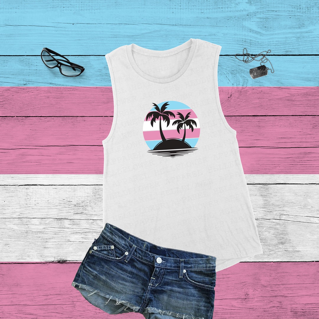 Transgender Pride Island Muscle Tank, Women’s LGBT Beach Top - Etsy
