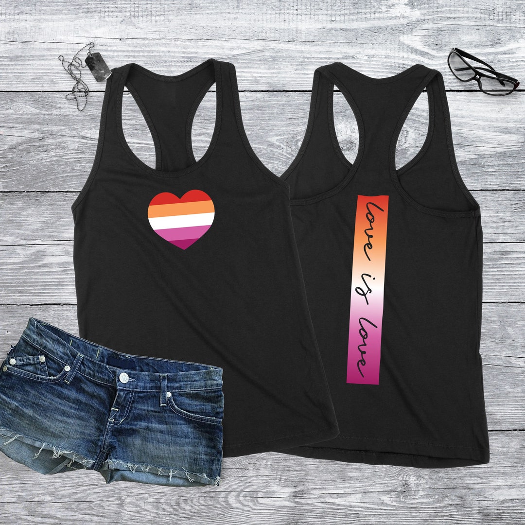 Lesbian Pride Flag Tank Top Love Is Love Racerback Tank Etsy