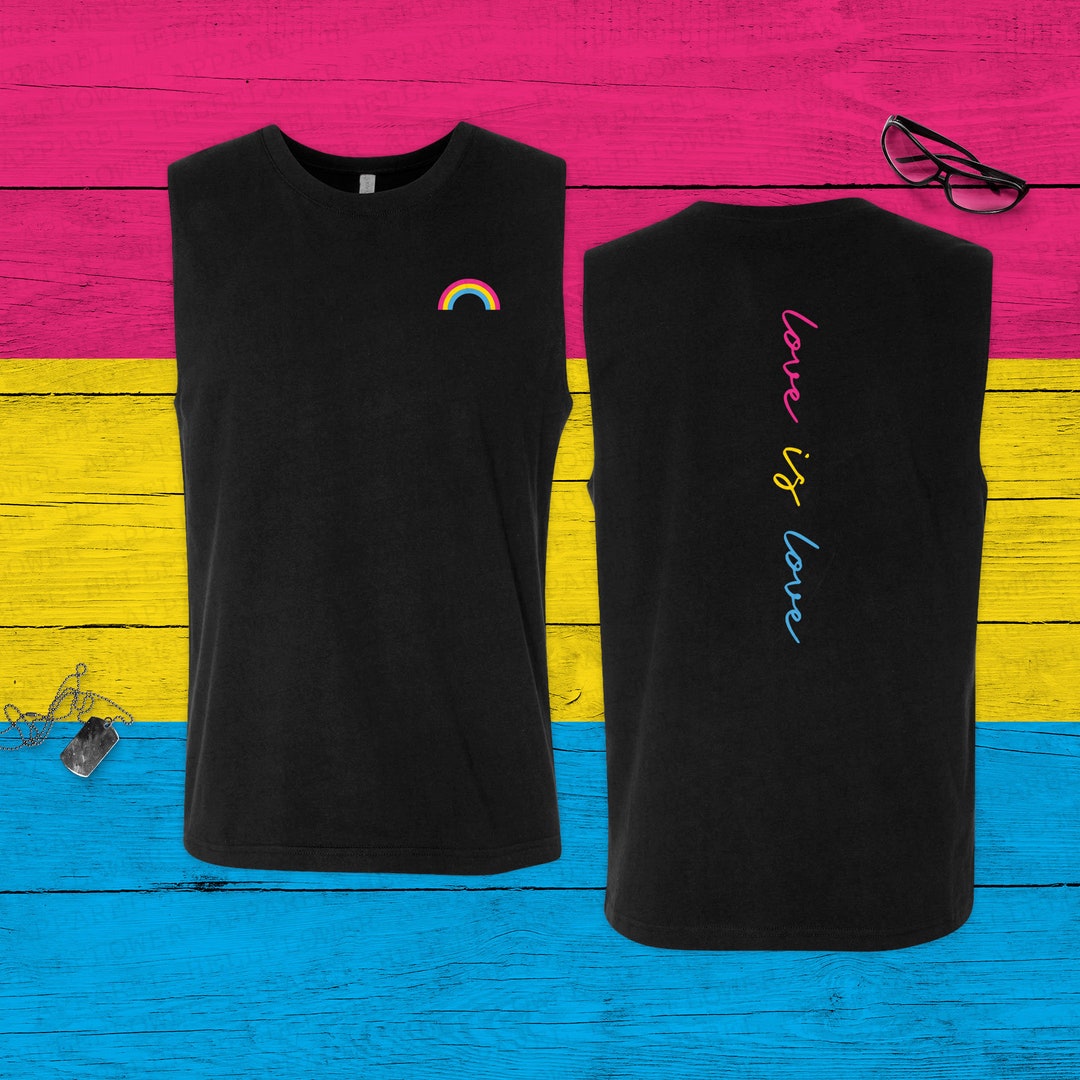Pan Rainbow Pride Unisex Jersey Muscle Tank Top, Light-weight Soft ...