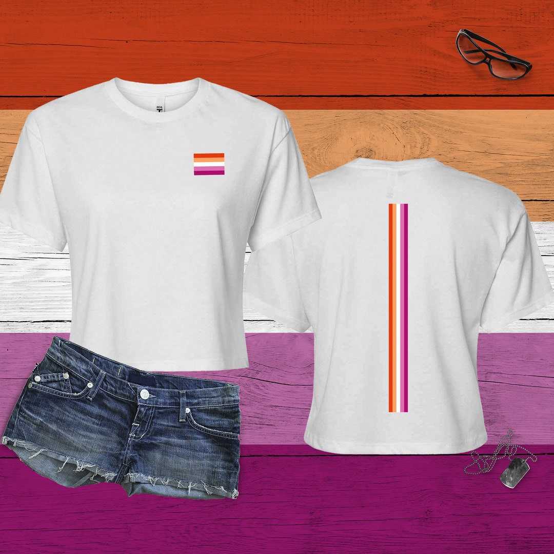 Lesbian Striped Pride Flag Crop Top, Pride Flag Crop, Lesbian Pride ...