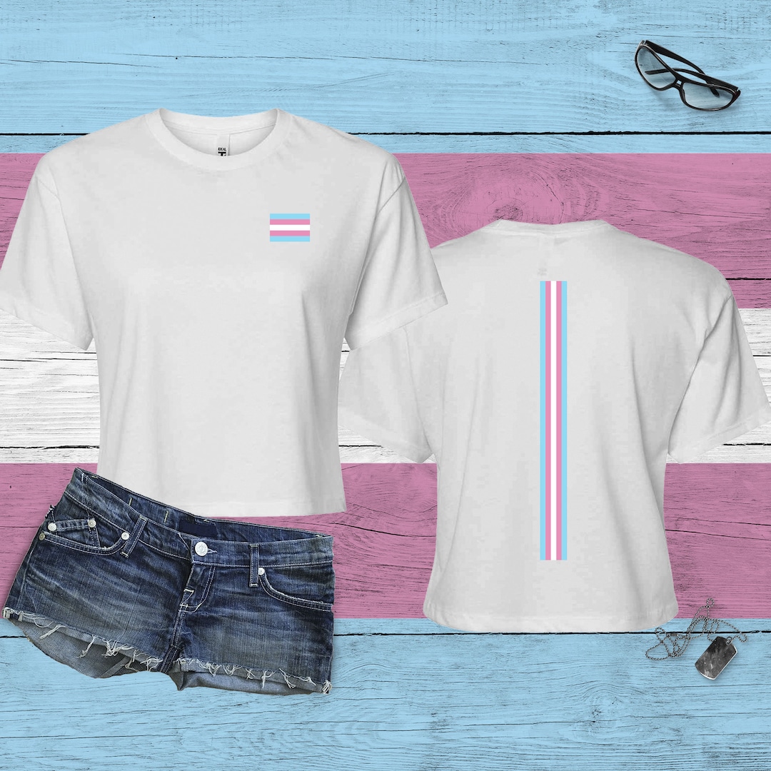 Transexual Striped Pride Flag Crop Top, Pride Flag Crop, Trans Pride ...