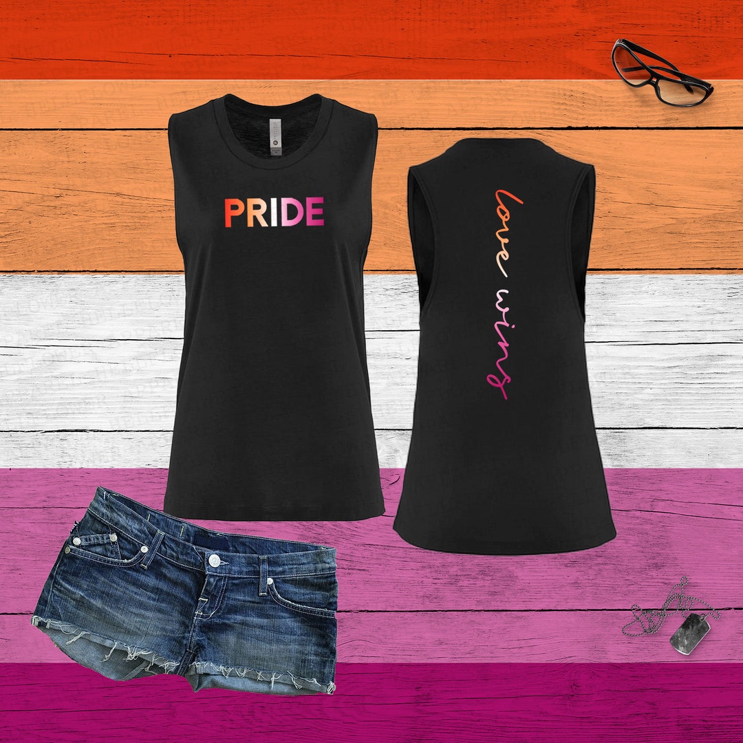 Lesbian Pride Relaxed Muscle Fit Tank, Women's Ultra Soft Light-weight ...