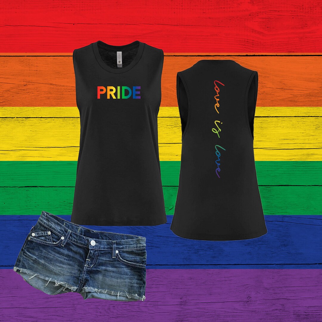 Gay Pride Relaxed Muscle Fit Tank, Women's Ultra Soft Light-weight Thin ...