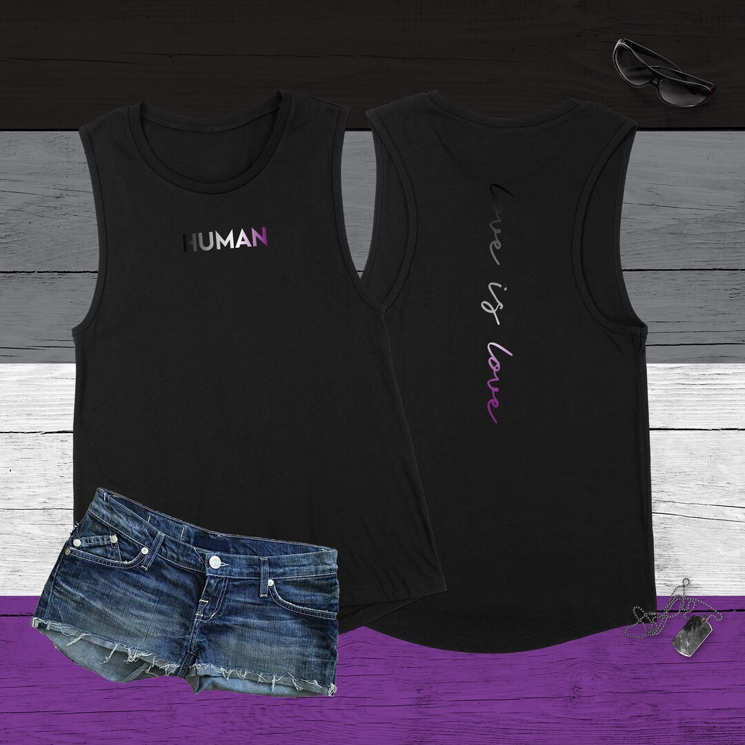 Asexual Pride Muscle Tank, Love is Love, Human Jersey Top - Etsy