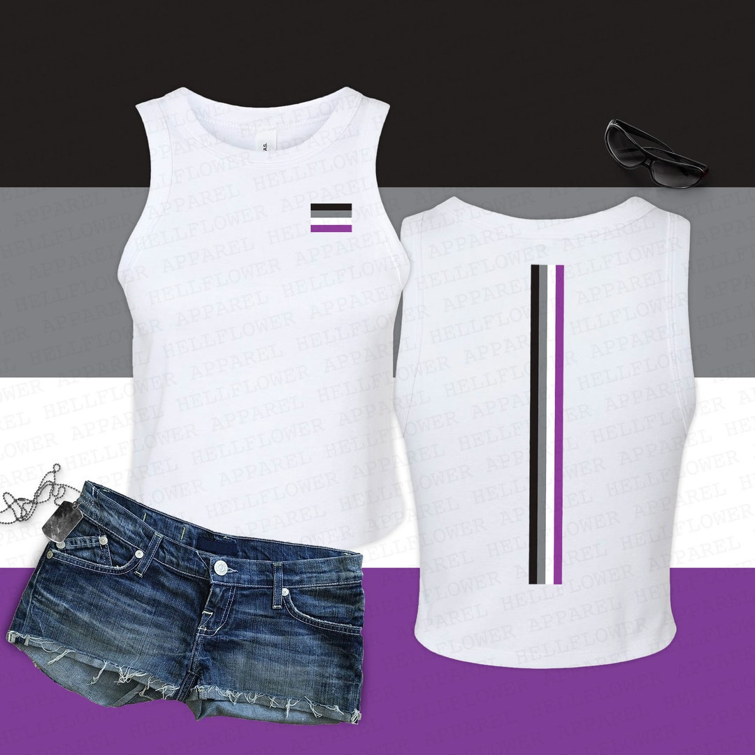 Asexual Pride Flag Micro Rib Racer Tank, Love is Love Stretch Fit Tank ...