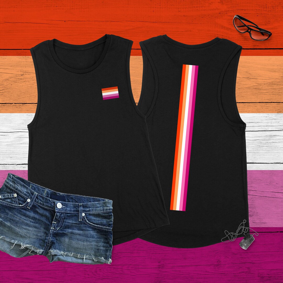 LGBT Pride Flag Jersey Muscle Tank Top, Lesbian Pride, LGBT Muscle Tank ...